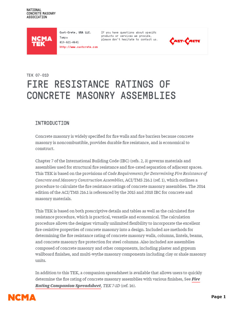 Tek 07-01D | PDF | Concrete | Masonry