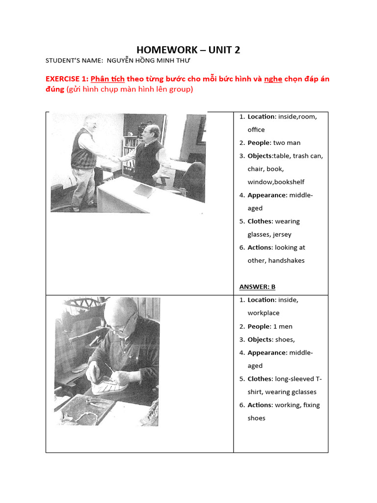 HOMEWORK - UNIT 2 - Minh Thư | PDF | Fashion | Clothing