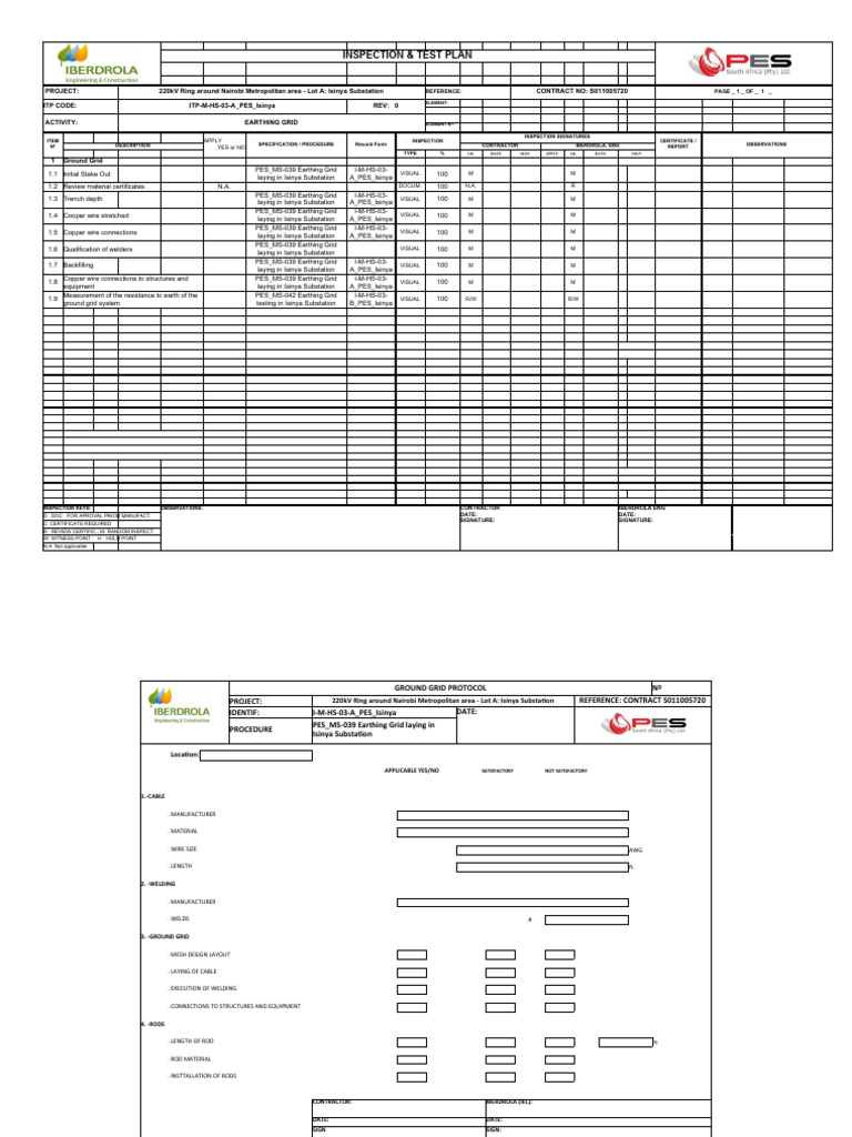 Ground Grid Testing Plan for Isinya Substation | PDF | Electrical ...