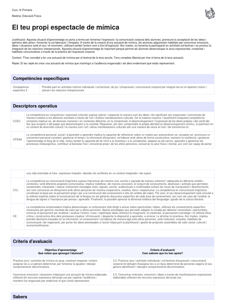 El Teu Propi Espectacle de Mímica | PDF