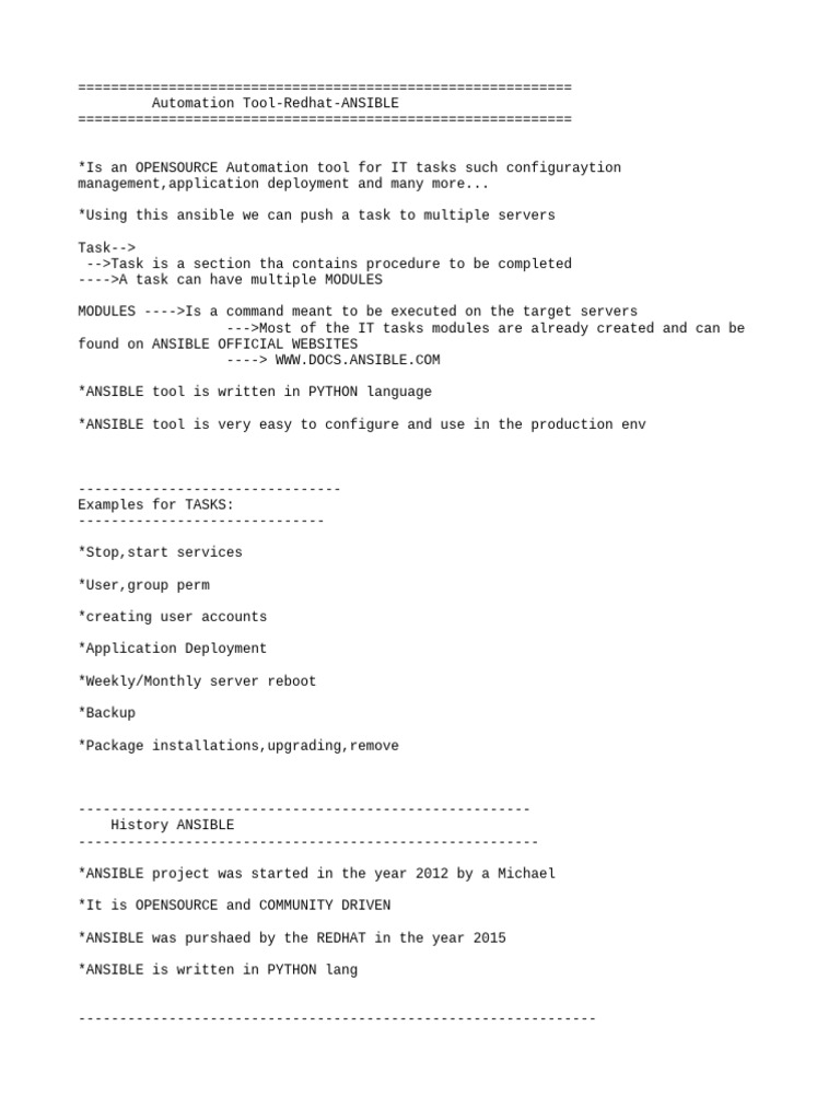 Ansible Automation Tool Guide | PDF | Computing | Software