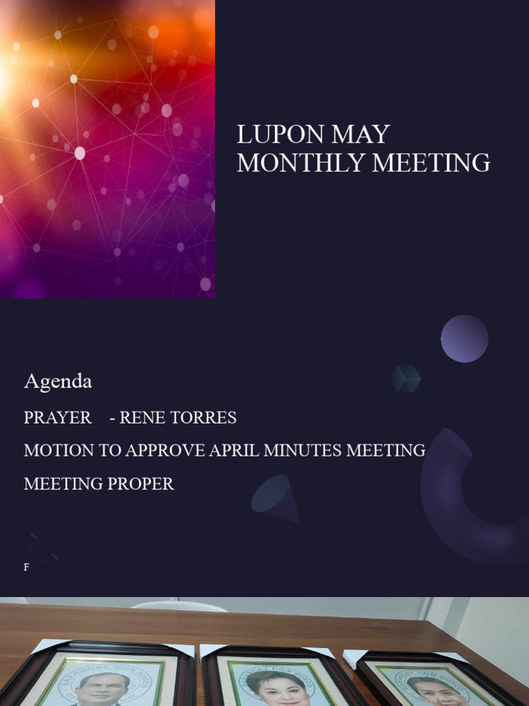 Lupon May Monthly Meeting | PDF