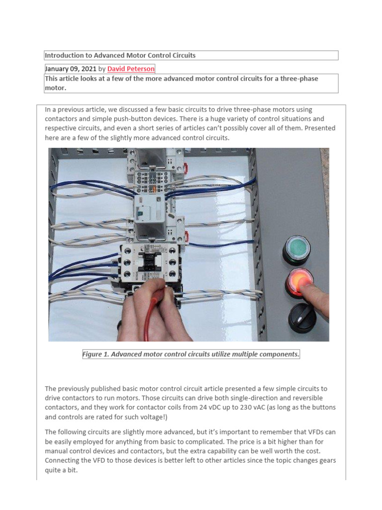 Introduction To Advanced Motor Control Circuits | PDF | Relay | Switch