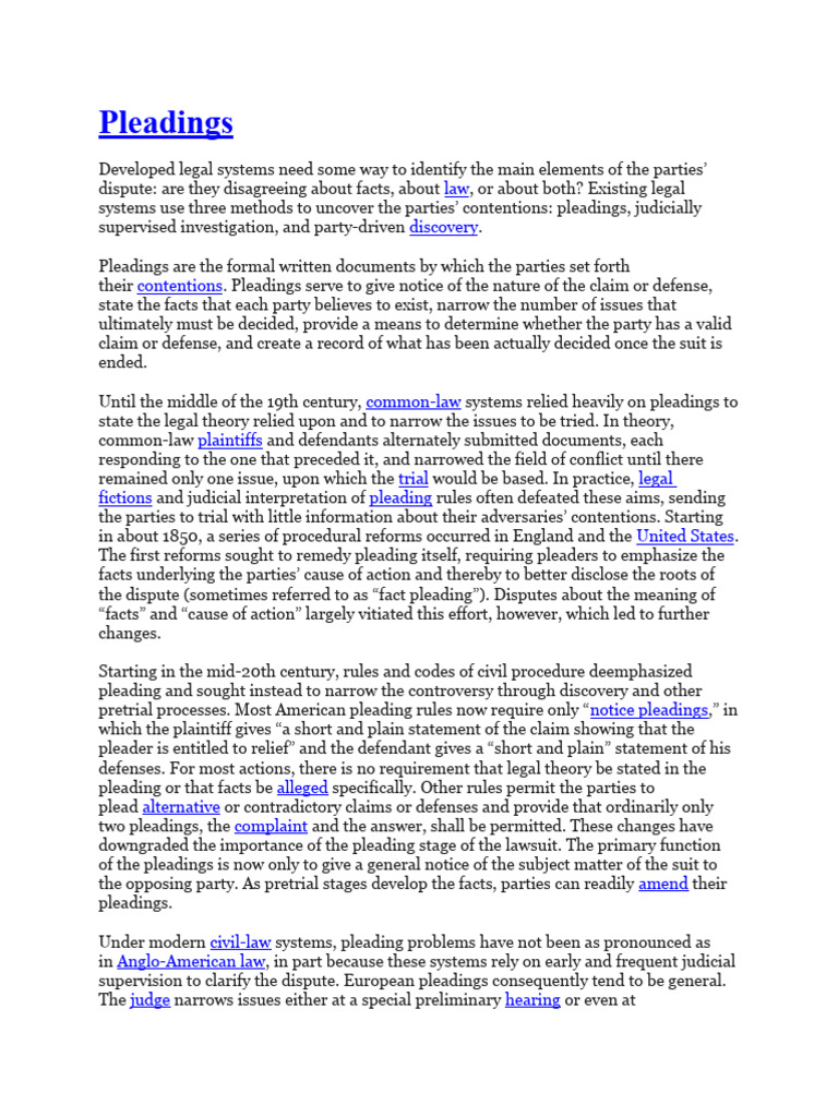 Law of Pleadings | PDF | Collateral Estoppel | Discovery (Law)