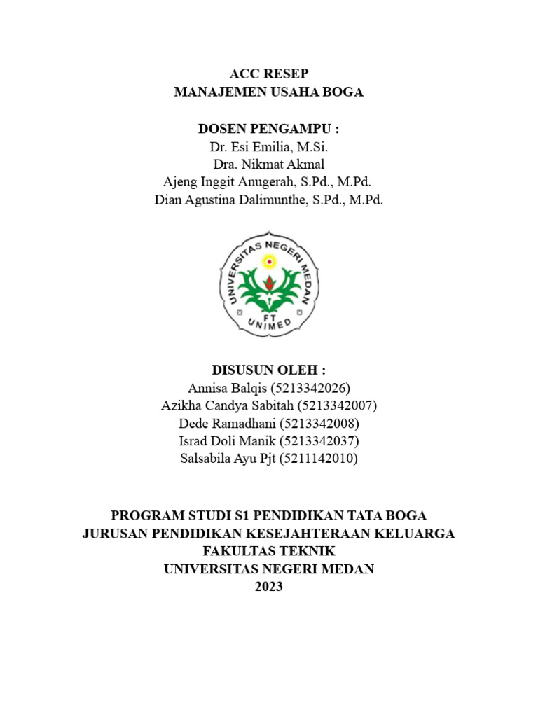 Acc Resep Manajemen | PDF