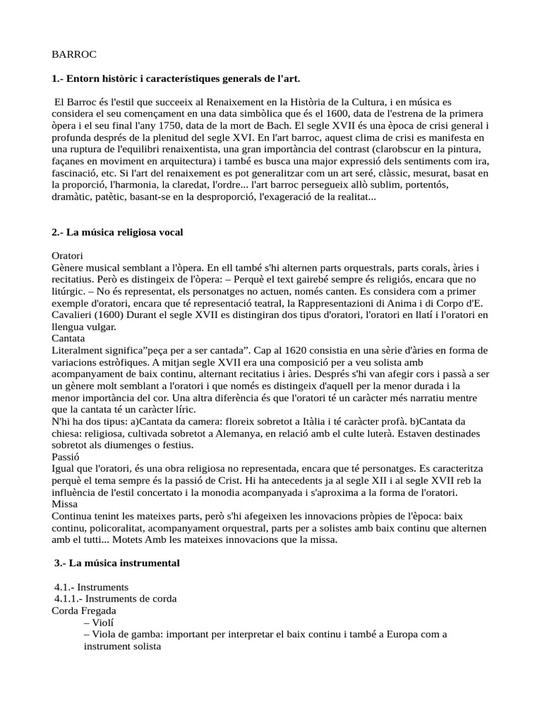 Resum Barroc | PDF