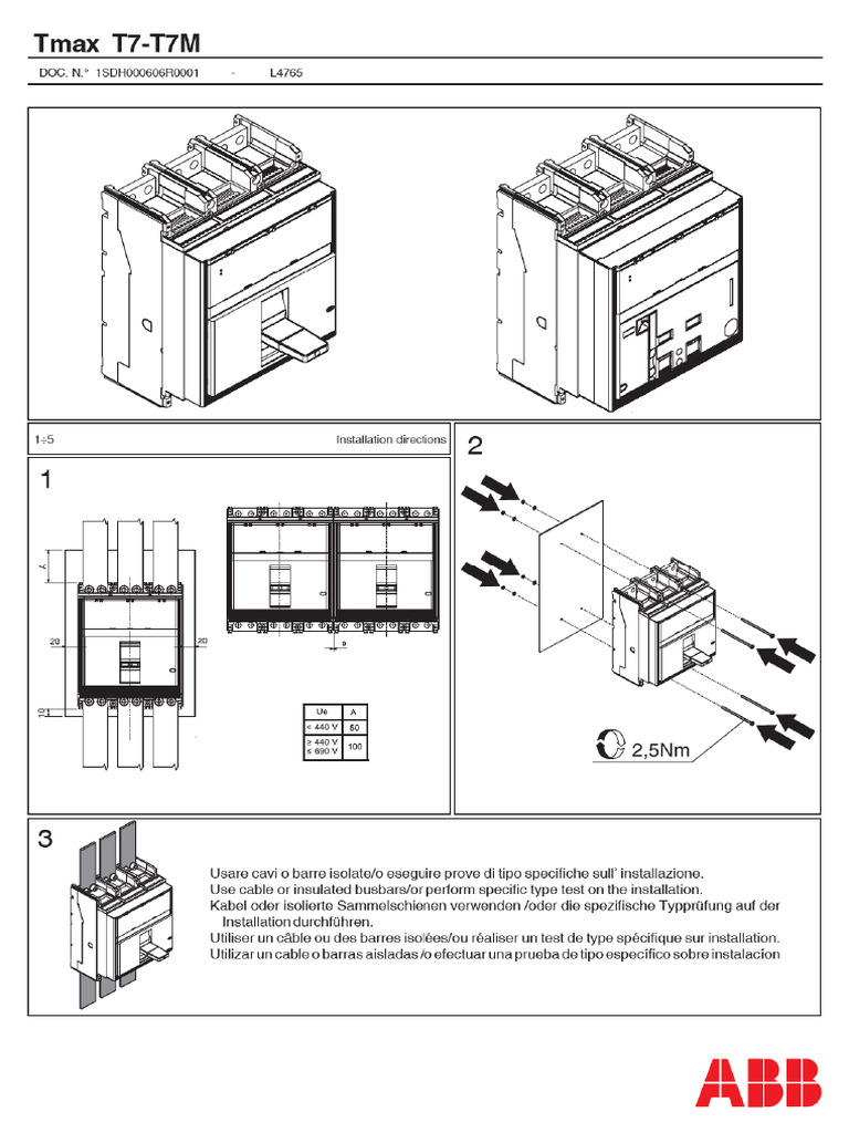 Tmax T7-T7M L4765 ABB 1SDH000606R0001 | PDF
