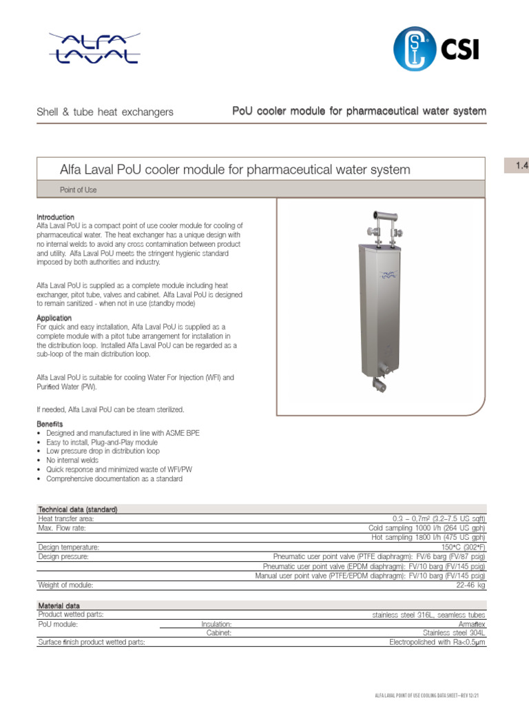 Sanitary Tube Heat Exchanger Pou Cooler | PDF | Heat Exchanger | Pipe ...