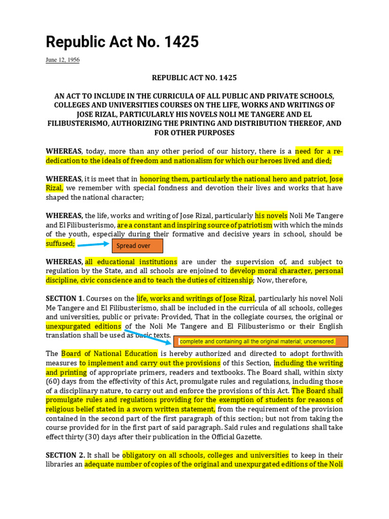 Republic Act No 1425 Official Gazette | PDF