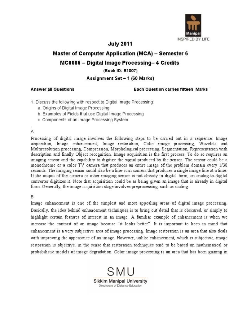 MC0086 | PDF | Signal Processing | Areas Of Computer Science