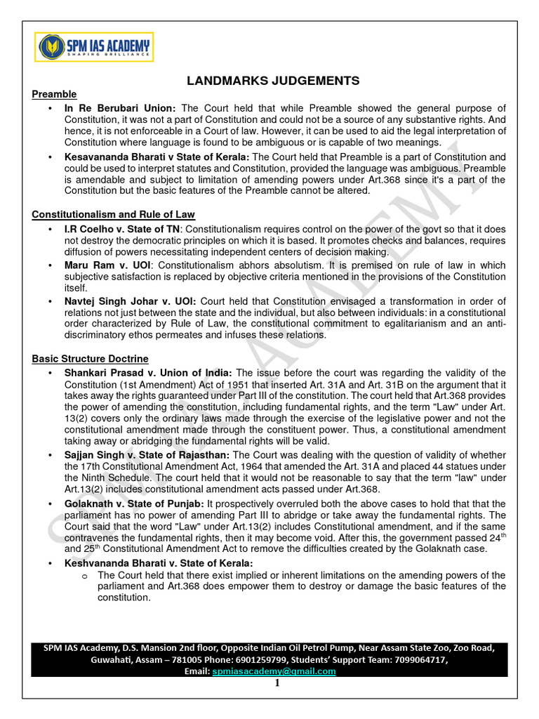 Landmarks Judgements | PDF | Justice | Crime & Violence
