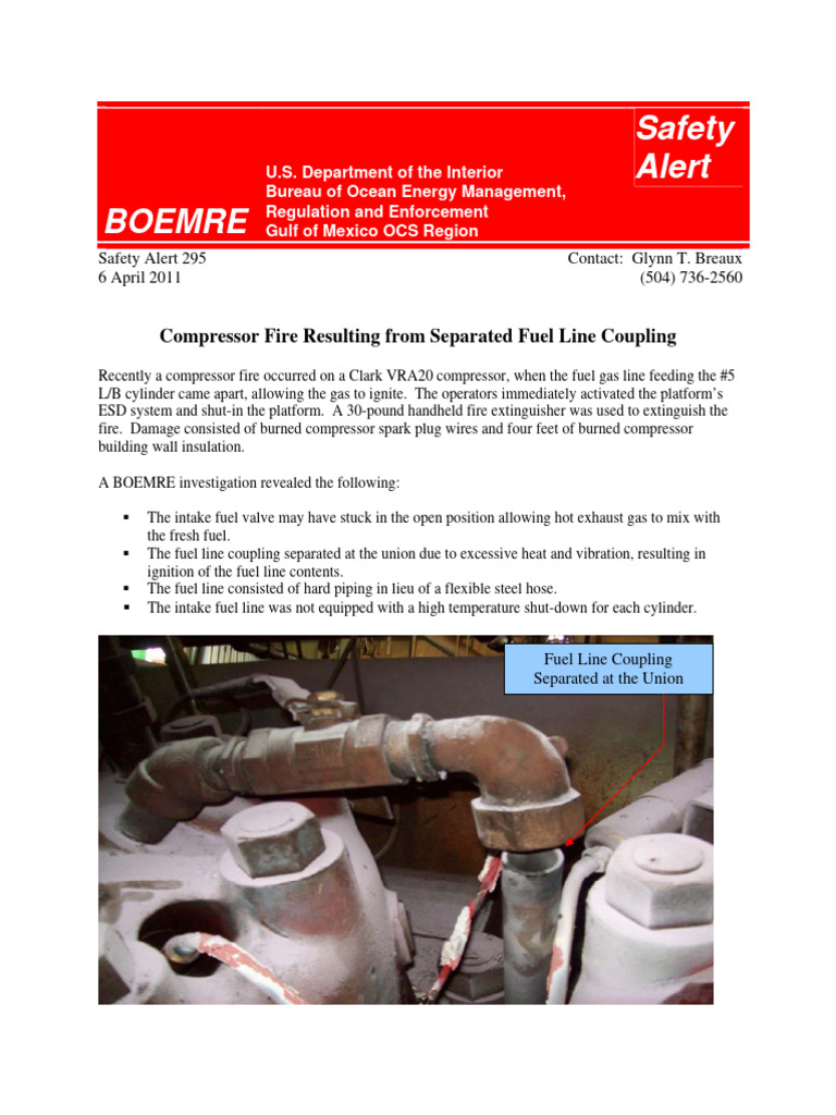 Compressor Fire | PDF | Minerals Management Service | Valve