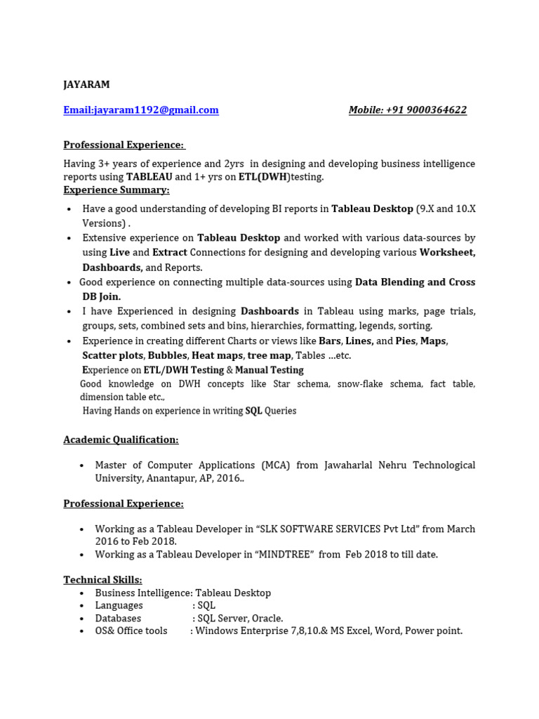Jayaram Resume1 | PDF | Databases | Microsoft Sql Server