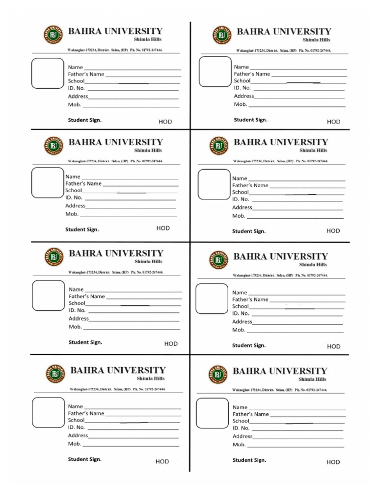 Id Card University | PDF