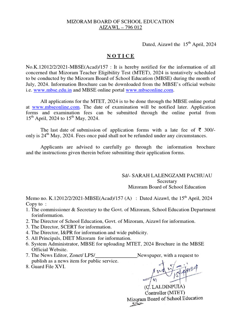 MTET-2024-Notice-Brochure | PDF | Child Development | Inclusion (Education)