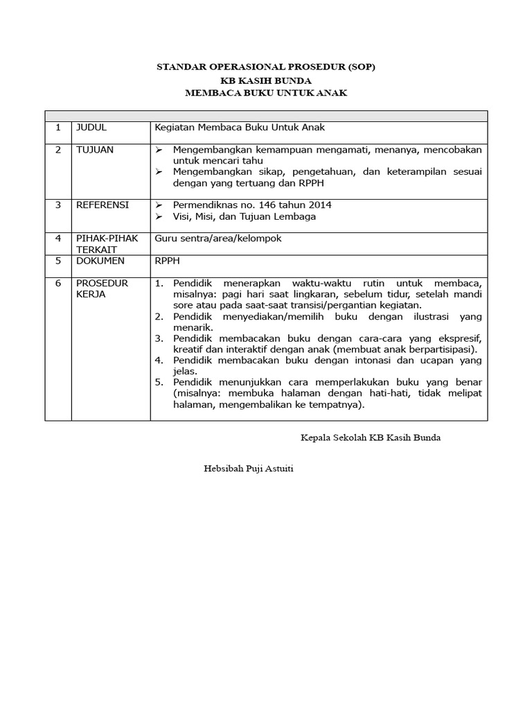 15 Sop Membaca Buku Untuk Anak | PDF