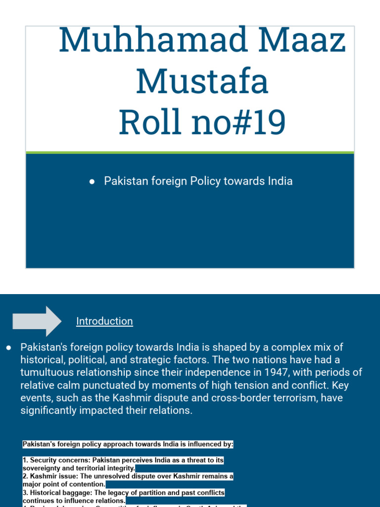 Pakistan-India Foreign Policy Overview | PDF | India–Pakistan Relations ...