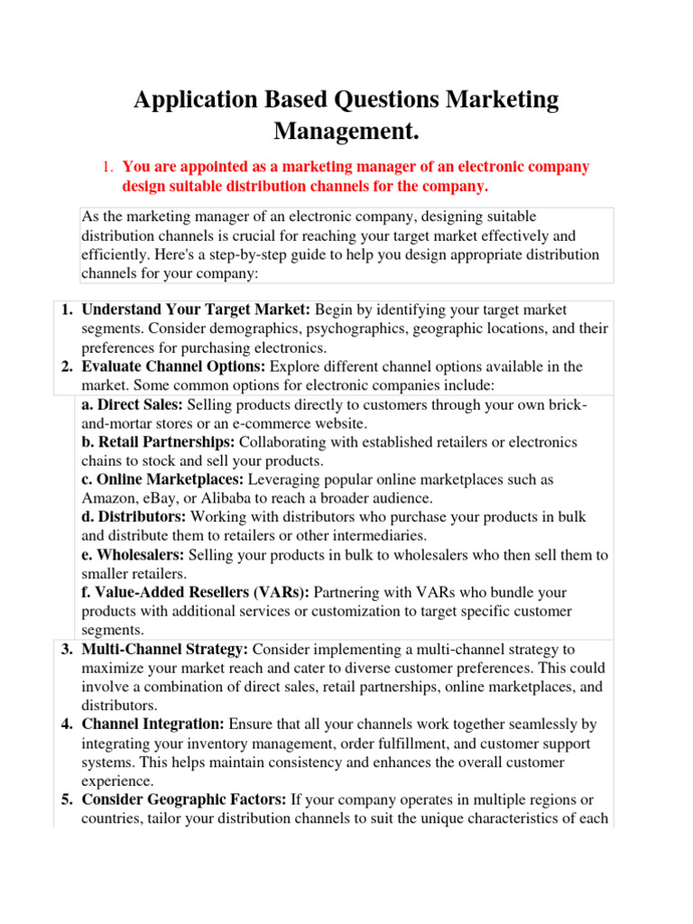 MM Application Based Question | PDF | Franchising | Target Audience