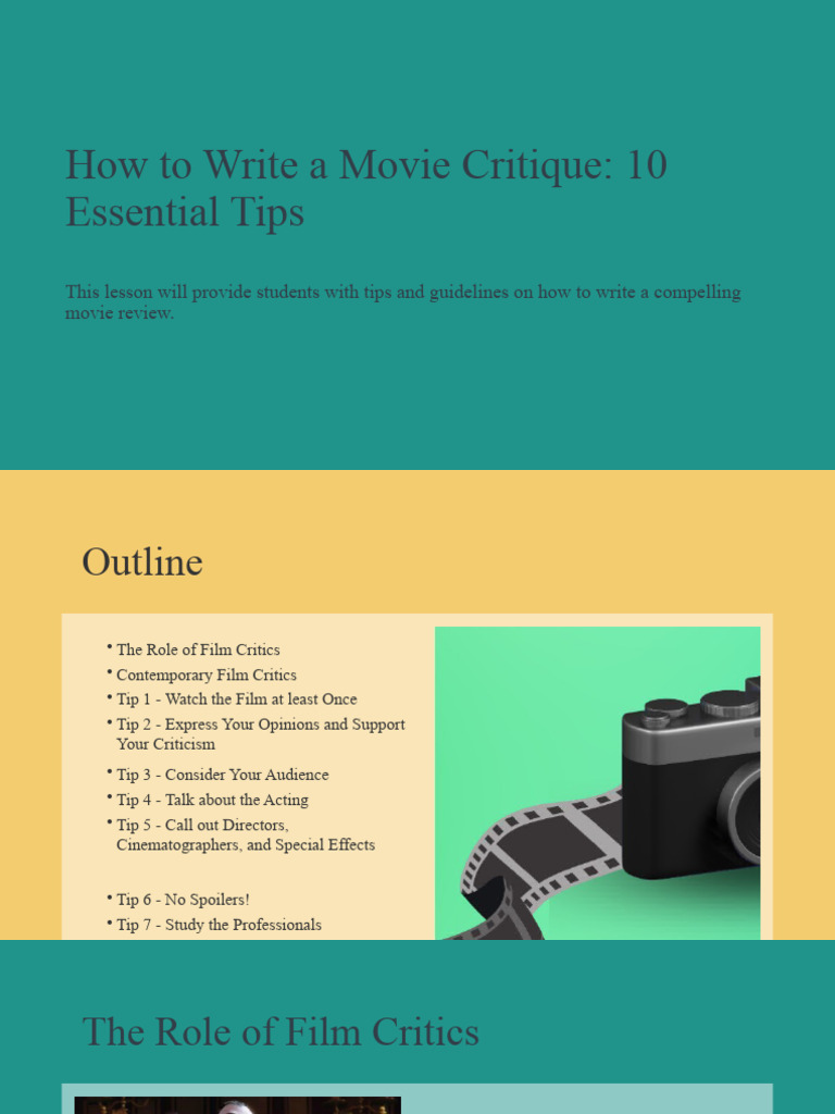 How To Write A Movie Critique: 10 Essential Tips | PDF | Human Communication | Communication