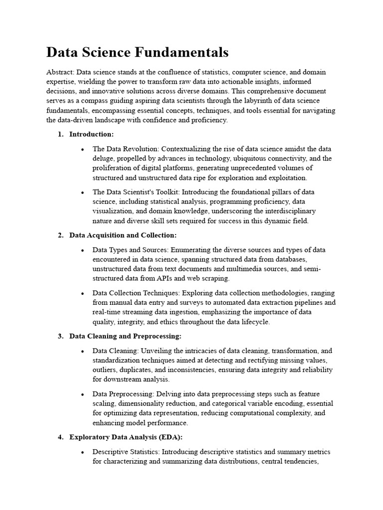 Data Science Fundamentals Pdf Statistics Data Science