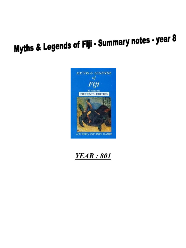Myths and Legends of Fiji for Year 8 | PDF | Hand