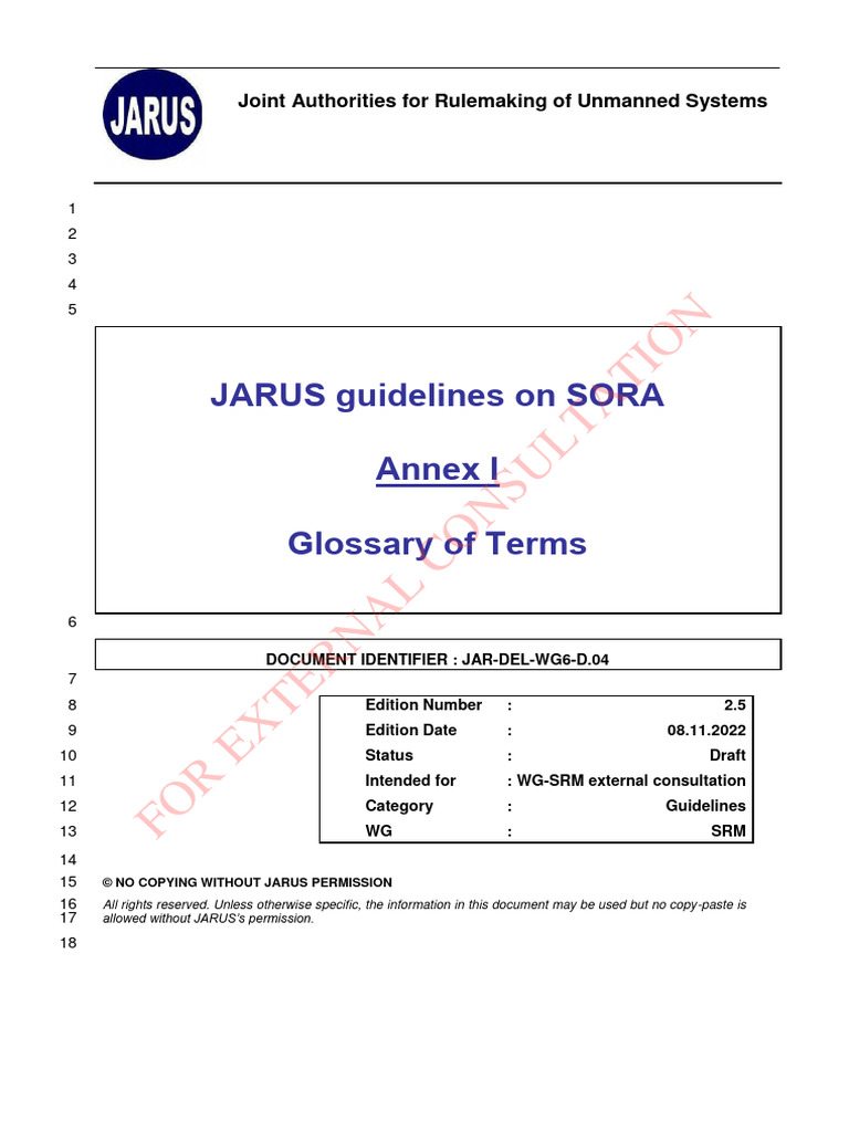 Draft Jarus Sora Annex I of Sora v2.5 For External Consultation ...