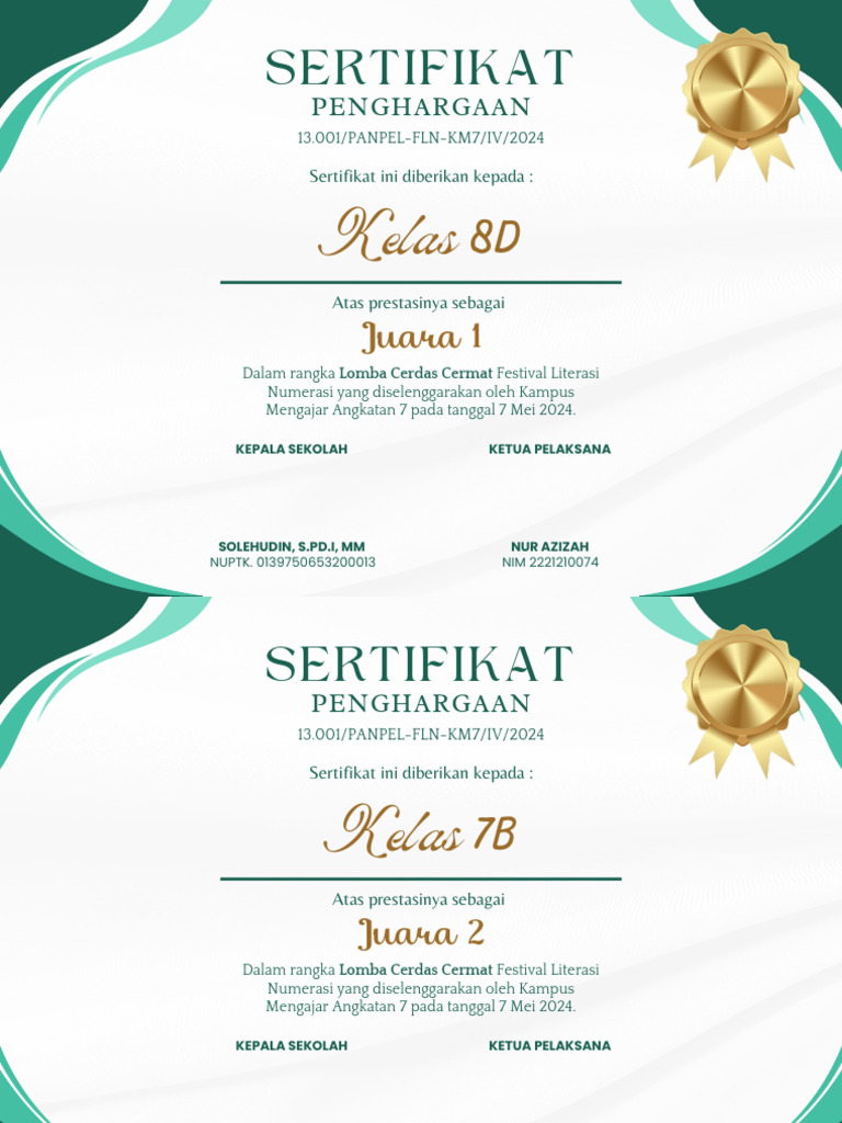 Sertifikat Juara | PDF