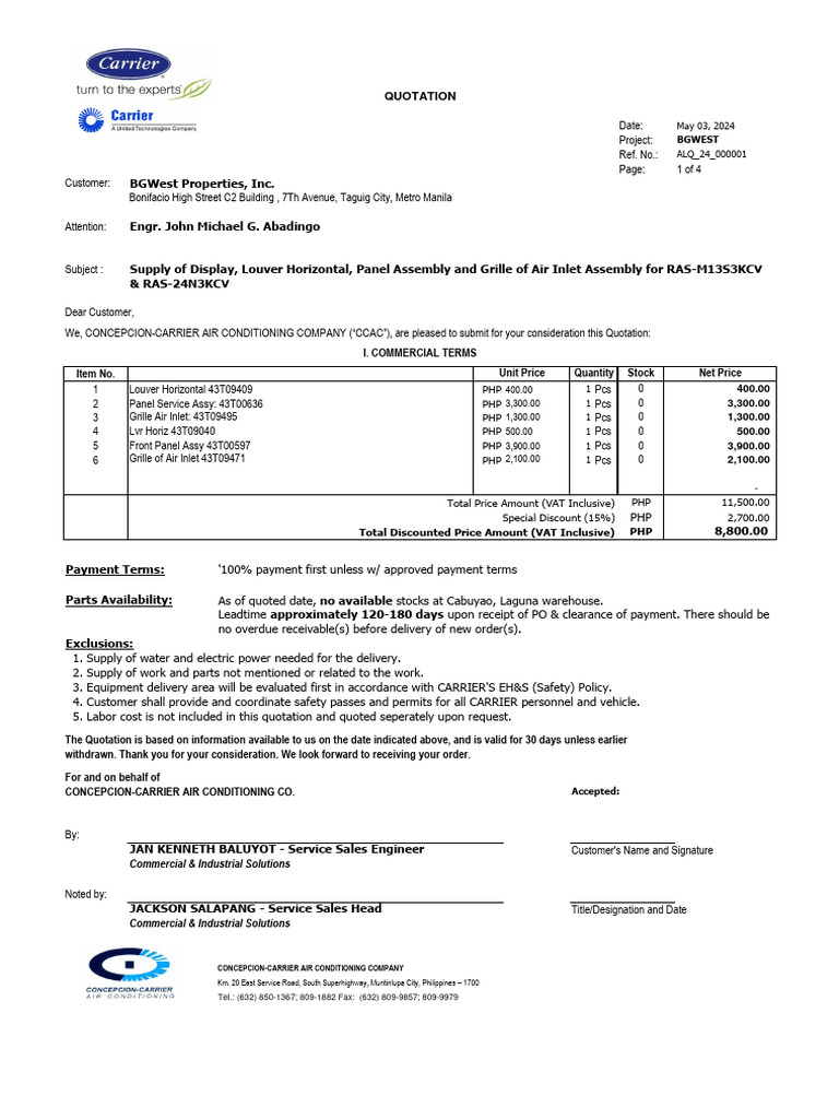 WGP Supply of Fcu Covers Discounted | PDF | Receipt | Payments