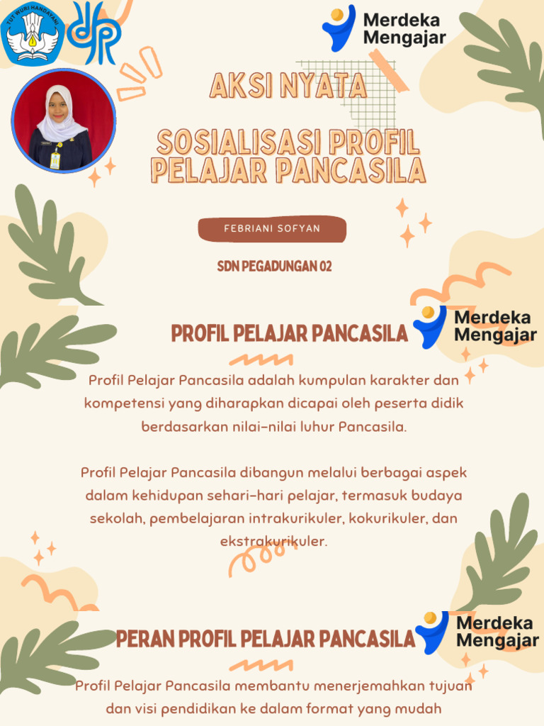 Aksi Nyata Febriani Sofyan - Profil Pelajar Pancasila | PDF