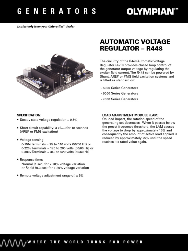 Avr R448 | PDF | Electric Generator | Electronics