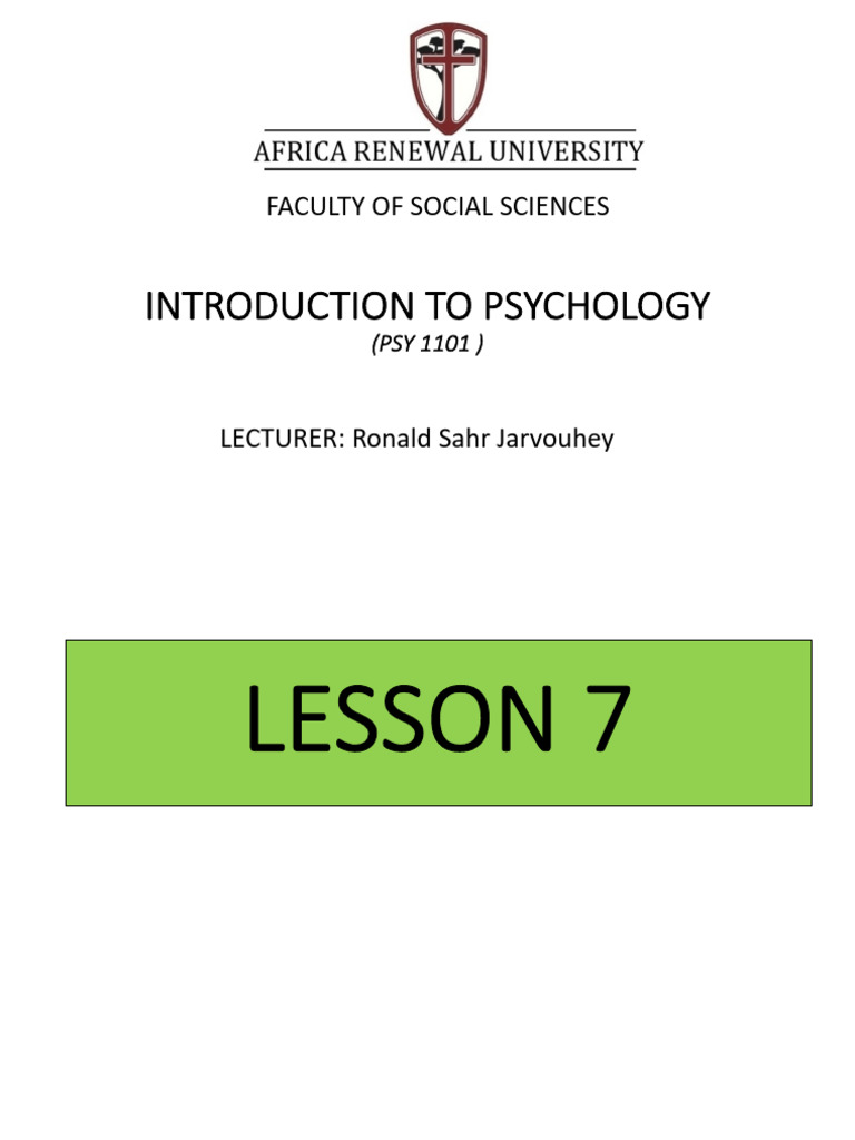 Intro To Psychology - LESSON 7 | PDF | Gender | Gender Studies
