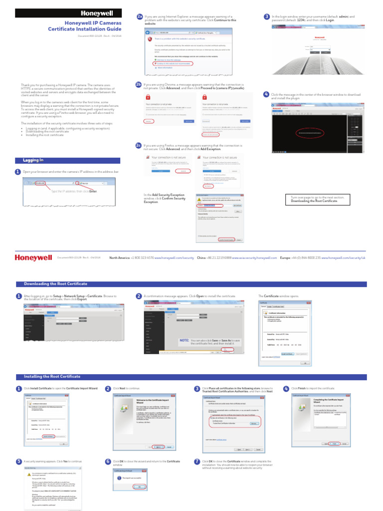 800-22128-A_Honeywell IP Camera Certificate Installation Guide_EN | PDF | Public Key Certificate ...
