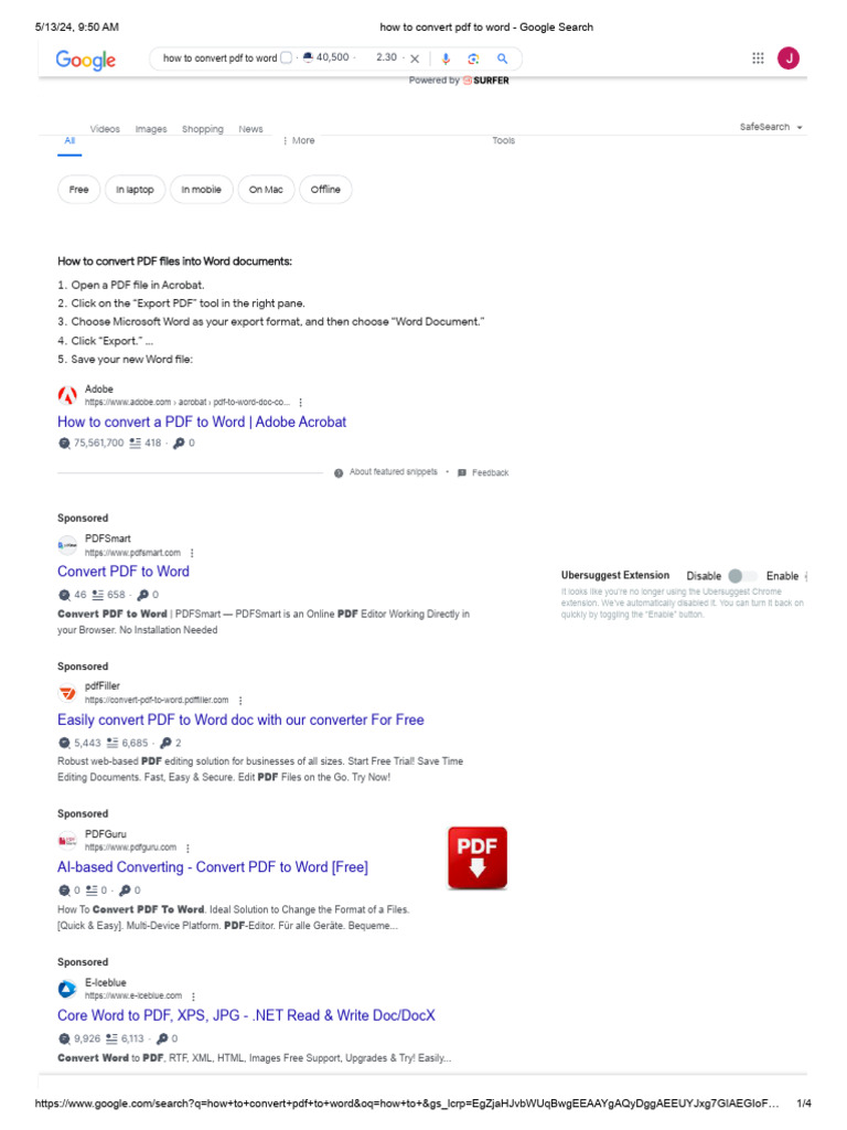 How To Convert PDF To Word | PDF | Microsoft Word | Computing
