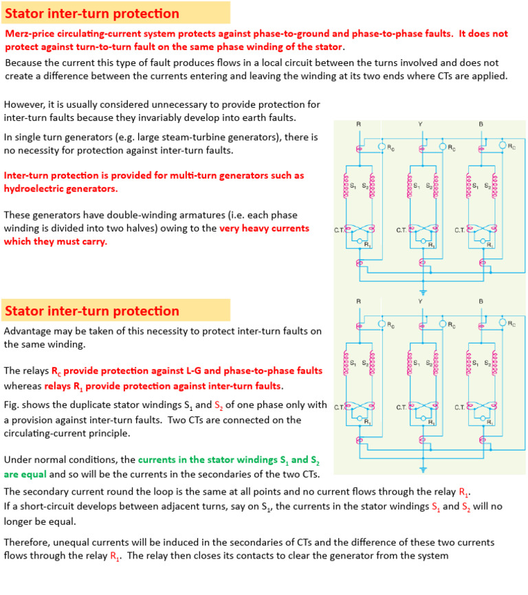 Stator Inter-Turn Protection | PDF