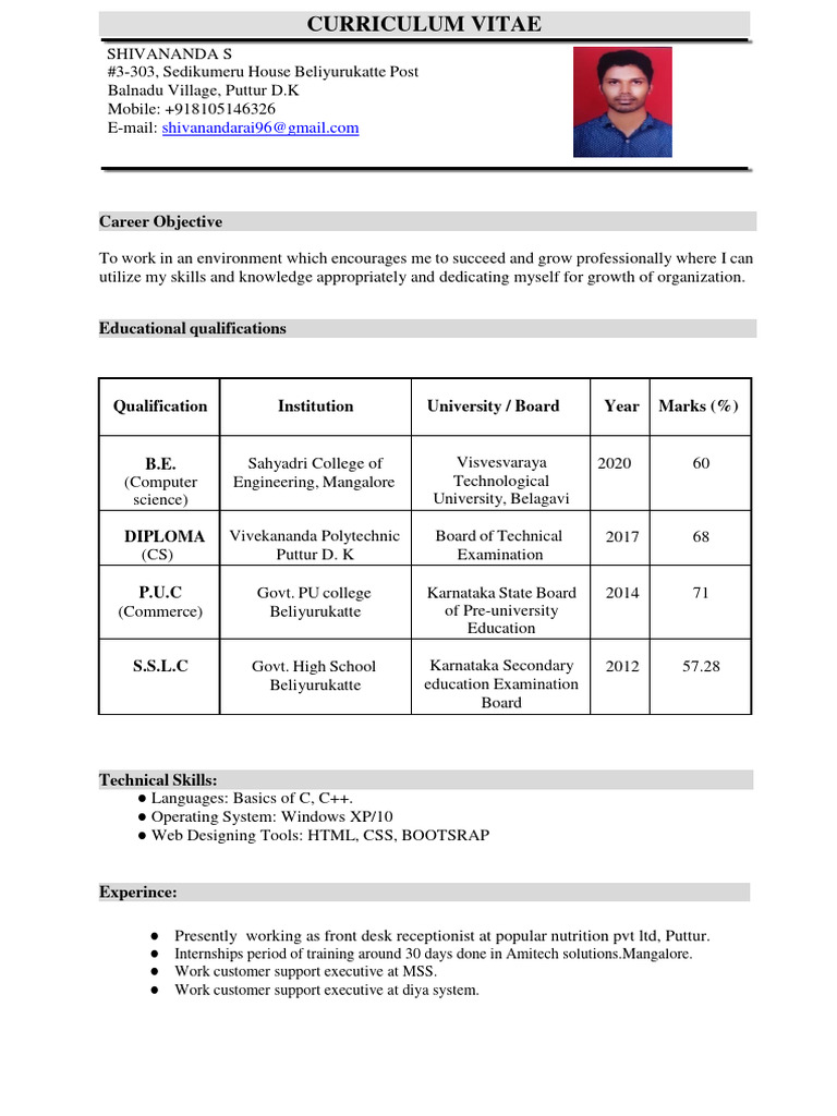 Shivananda CV | PDF | Computing