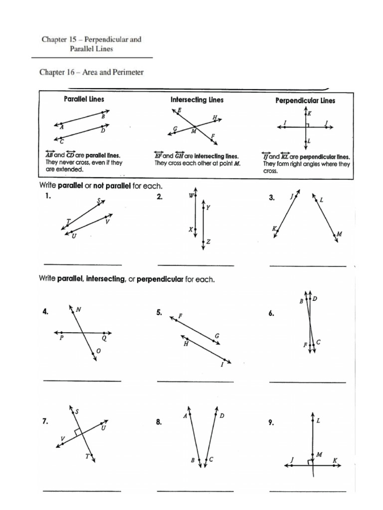Perpendicular and Parallel - Area-Perimeter | PDF | Language Arts ...