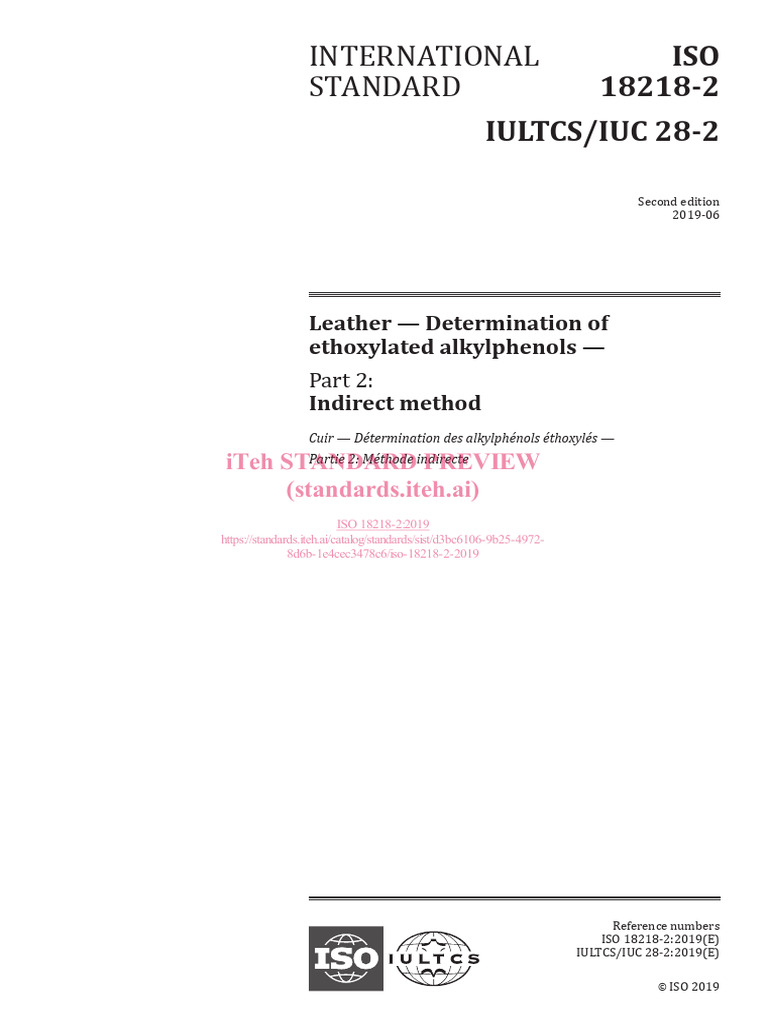 Iso 18218 2 2019 | PDF | High Performance Liquid Chromatography | International Organization For ...