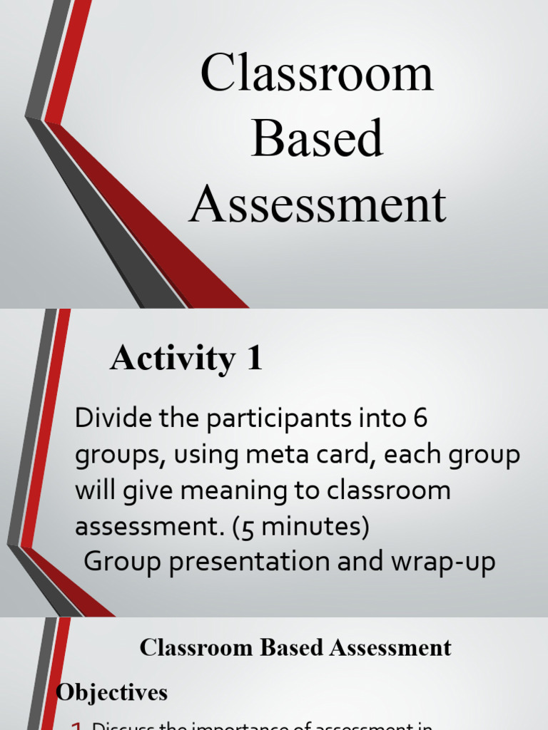 Classroom Based Assessment Sir Joewe | Download Free PDF | Educational ...