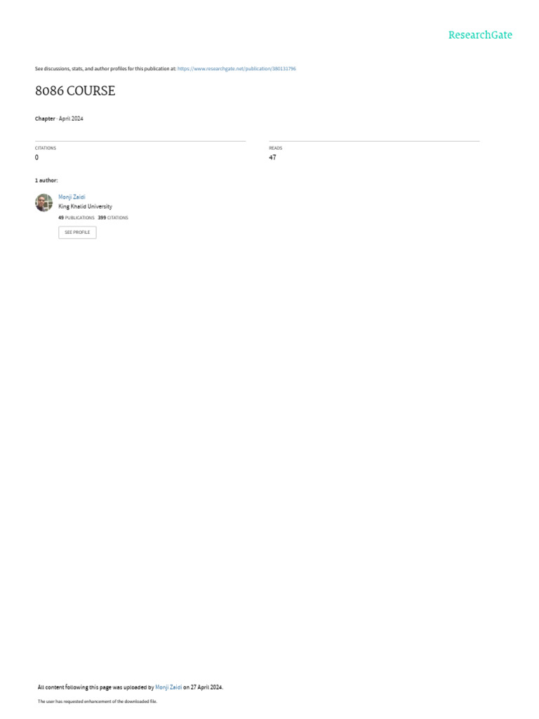 8086 Microprocessor Course Overview | PDF | Random Access Memory | Read Only Memory