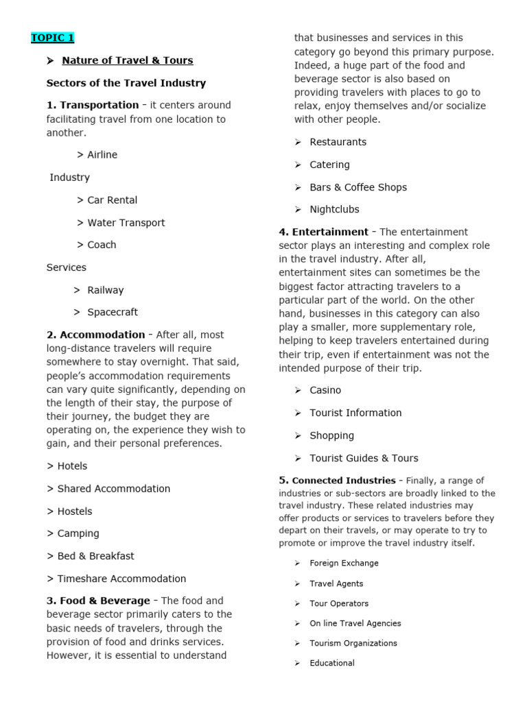 Travel and Tour_Reviewer | PDF | Tourism | Travel Agency