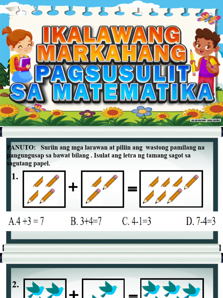 2ND Quarterly Exam - Math (Grade 1) | PDF