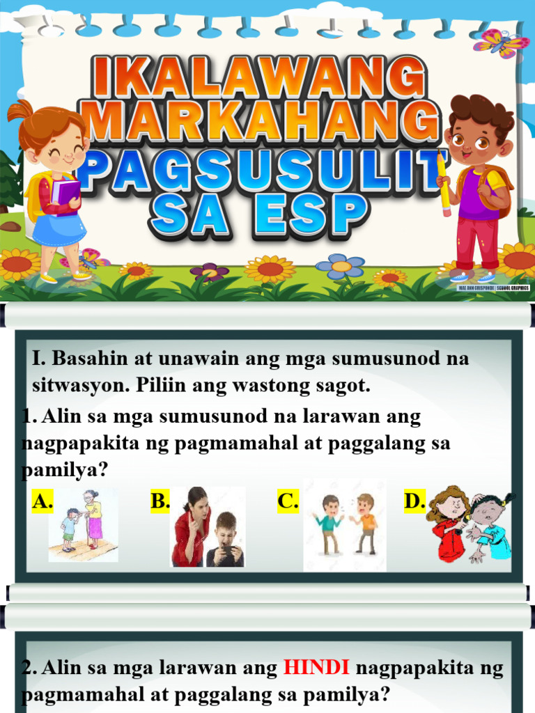 2ND Quarterly Exam - Esp (Grade 1) | PDF