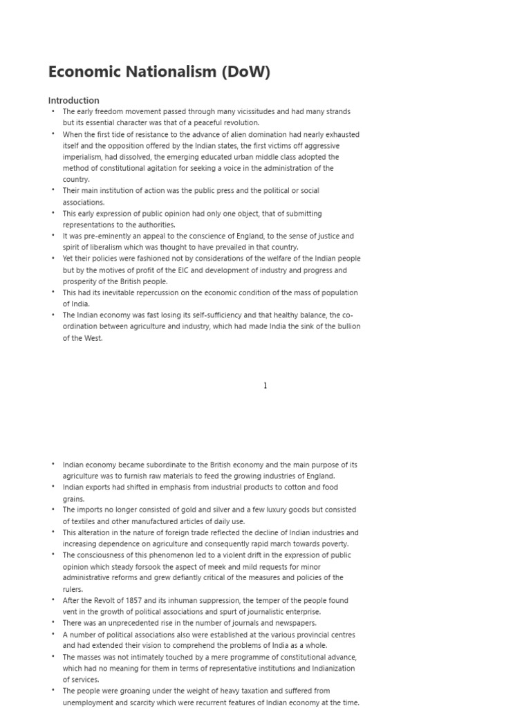 Economic Nationalism (DoW) (Self) | PDF | British Raj | Wealth