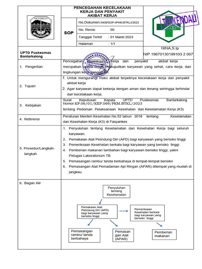 Sop Pencegahan Kecelakaan Kerja | PDF