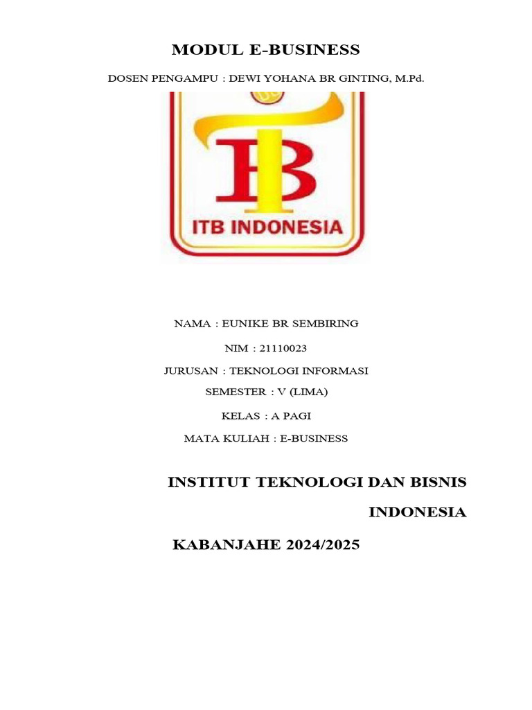 Modul E-Business: Panduan Lengkap | PDF