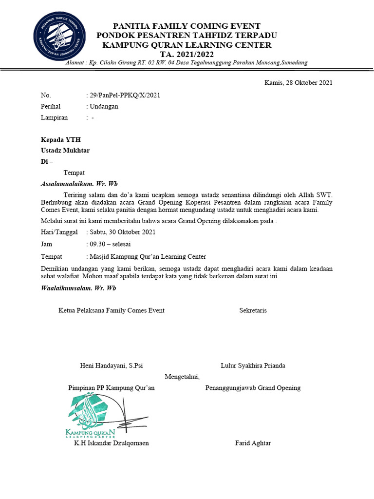 Surat Tamu Vip | PDF