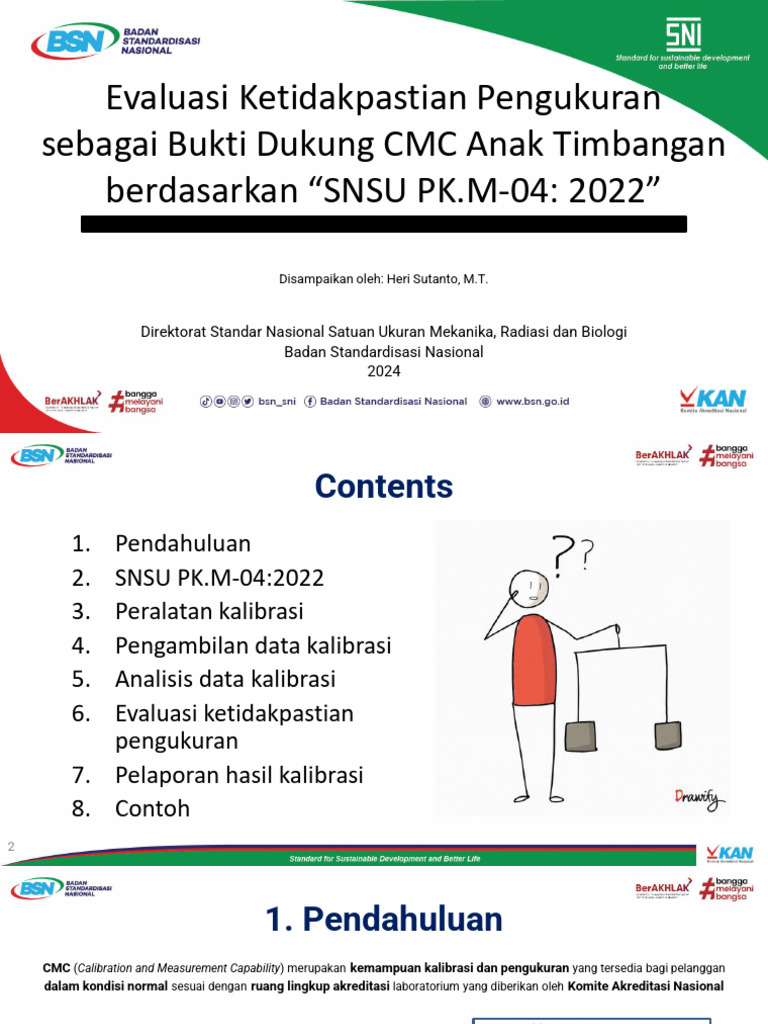 Evaluasi Ketidakpastian Kalibrasi Anak Timbangan Sebagai Data Dukung CMC | PDF