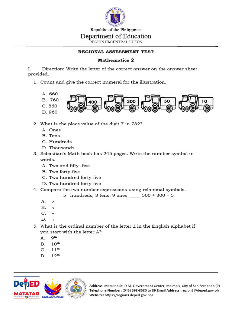 RAT Mathematics Grade-2FINAL-edited | PDF | Numbers | Mathematics