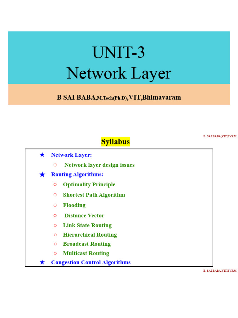 CN-UNIT-3 - Network Layer | PDF | Routing | Computer Network