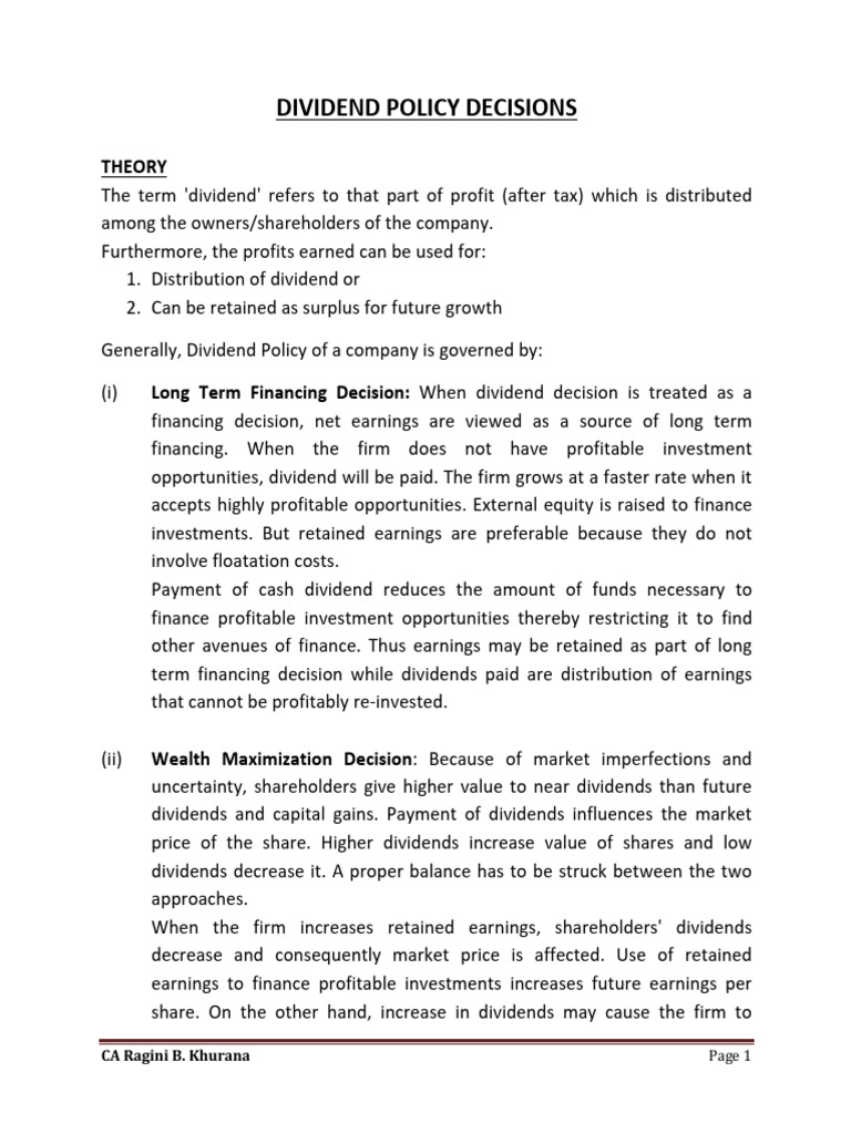 PDF 1 - Dividend | PDF | Dividend | Investing